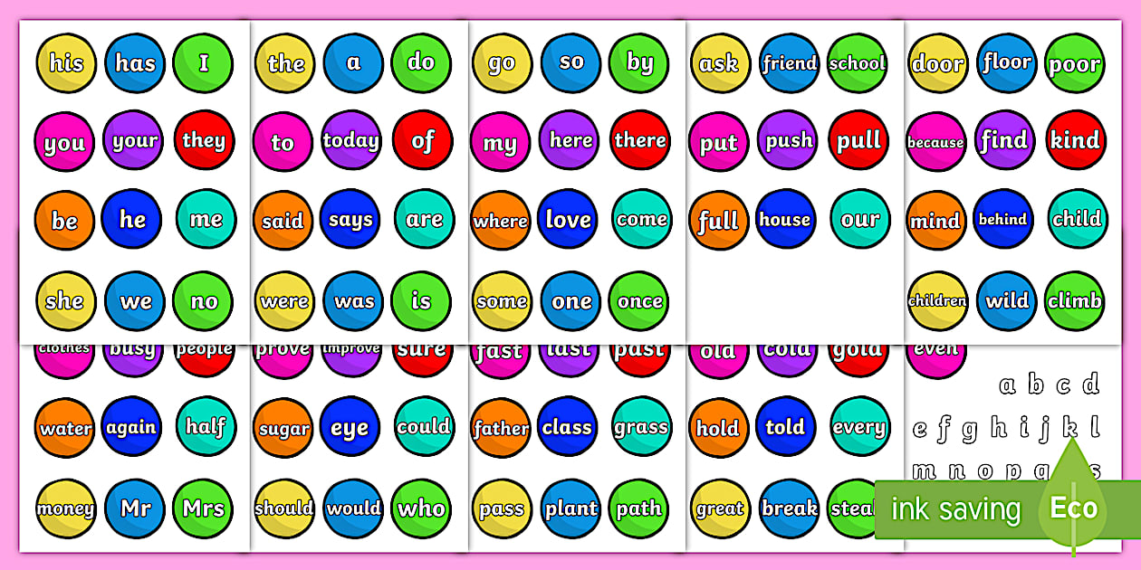 Year 1 and 2 Common Exception Words On Juggling Balls Display Posters