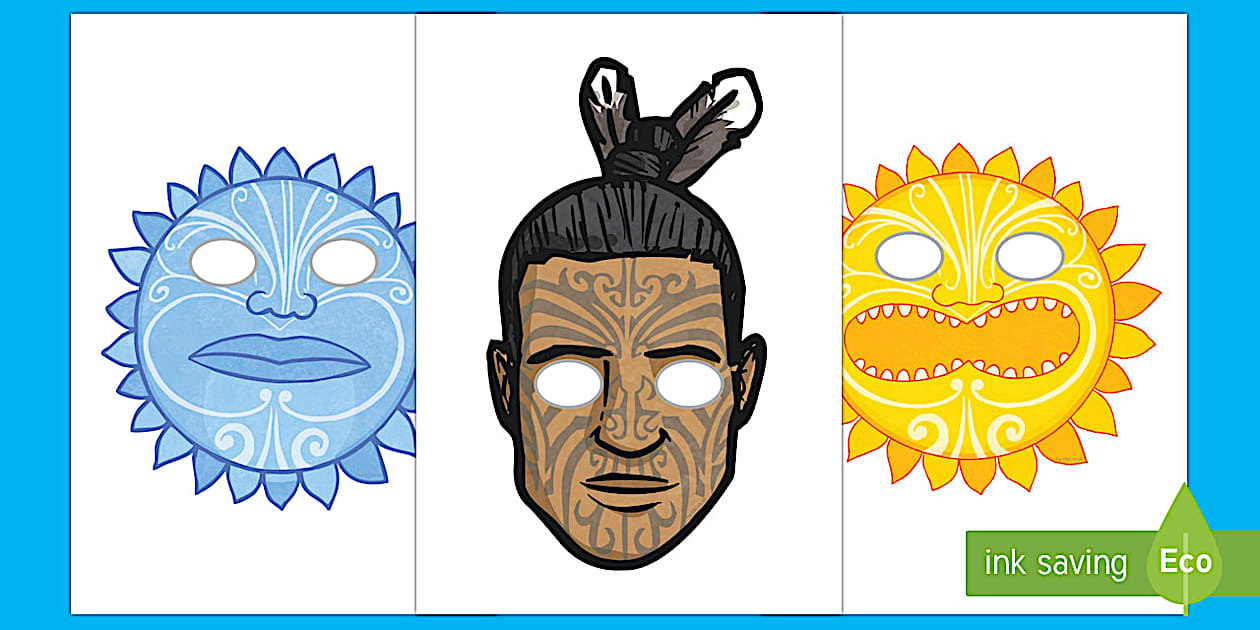 Māui and the Sun Māori Role Play Masks - Myths & Legends