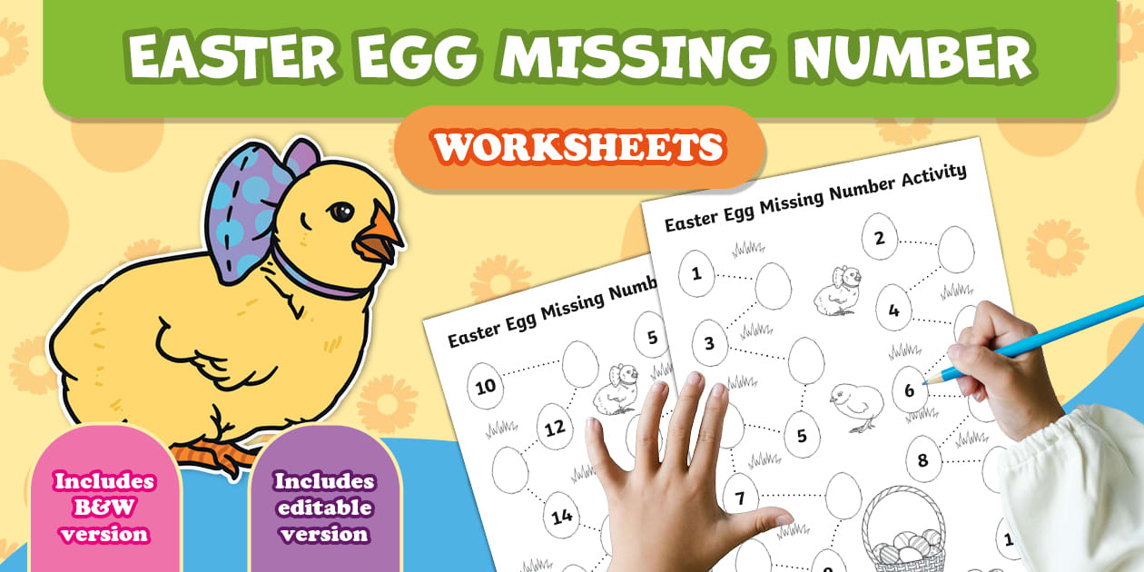 Easter Egg Missing Number Worksheets
