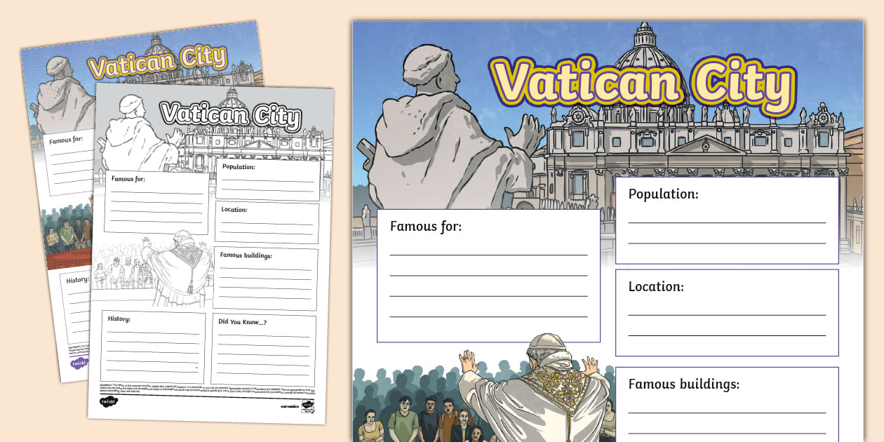 Vatican City Fact File Template (teacher made) - Twinkl