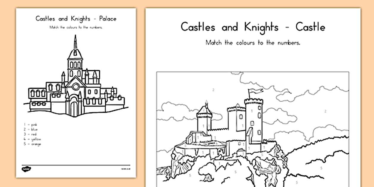 Castles and Knights Colour by Numbers (teacher made)