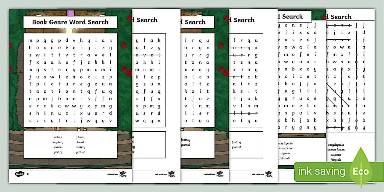 Book Genre Word Search (teacher made) - Twinkl