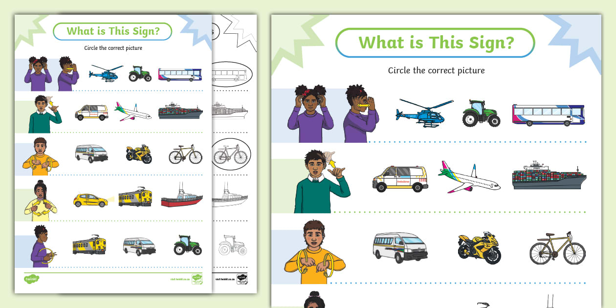 SASL: What is the Sign? Activity Sheet (teacher made)