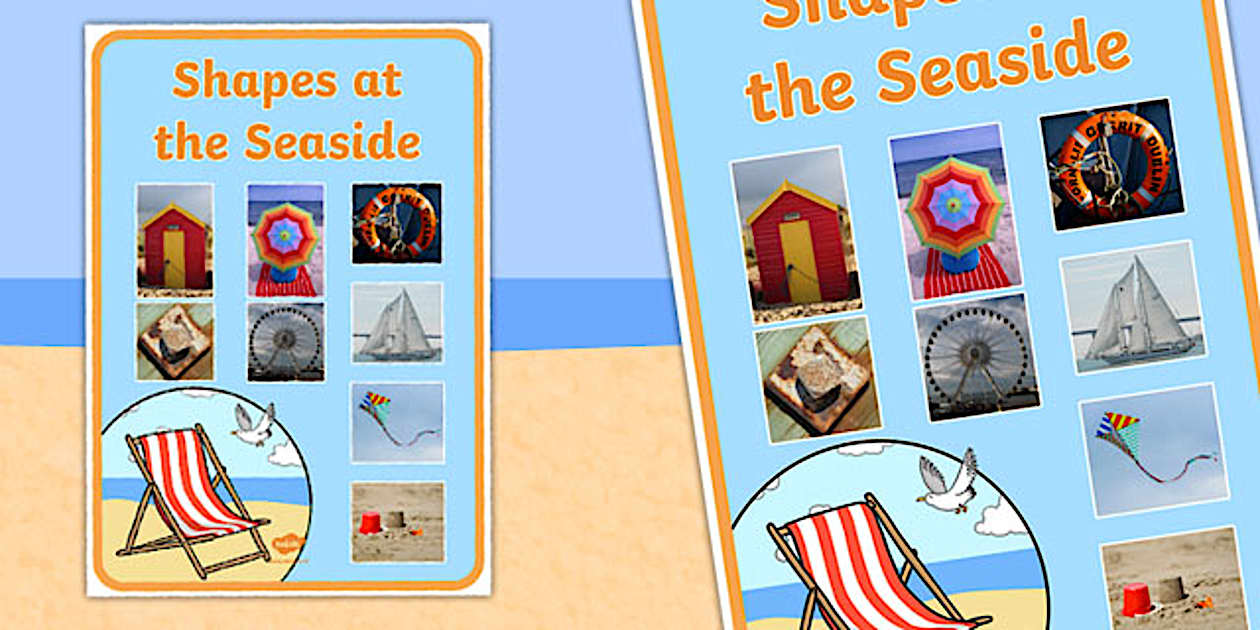 Colourful large seaside shapes for nursery poster | Twinkl