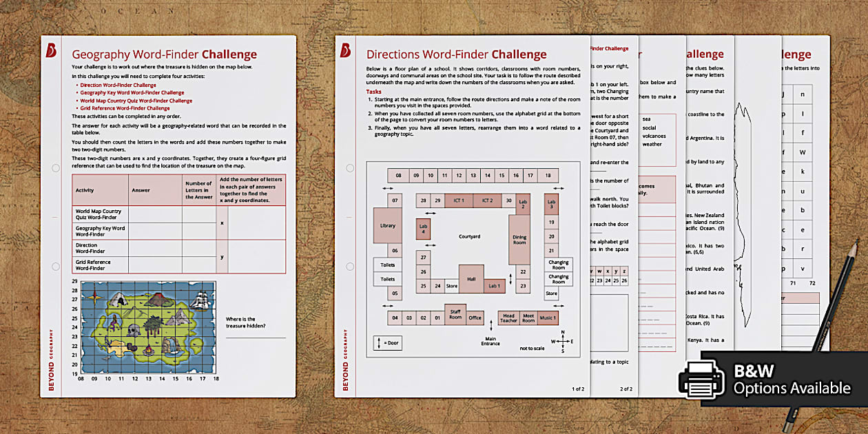 Geography Word-Finder Challenge Pack (Teacher-Made) - Twinkl