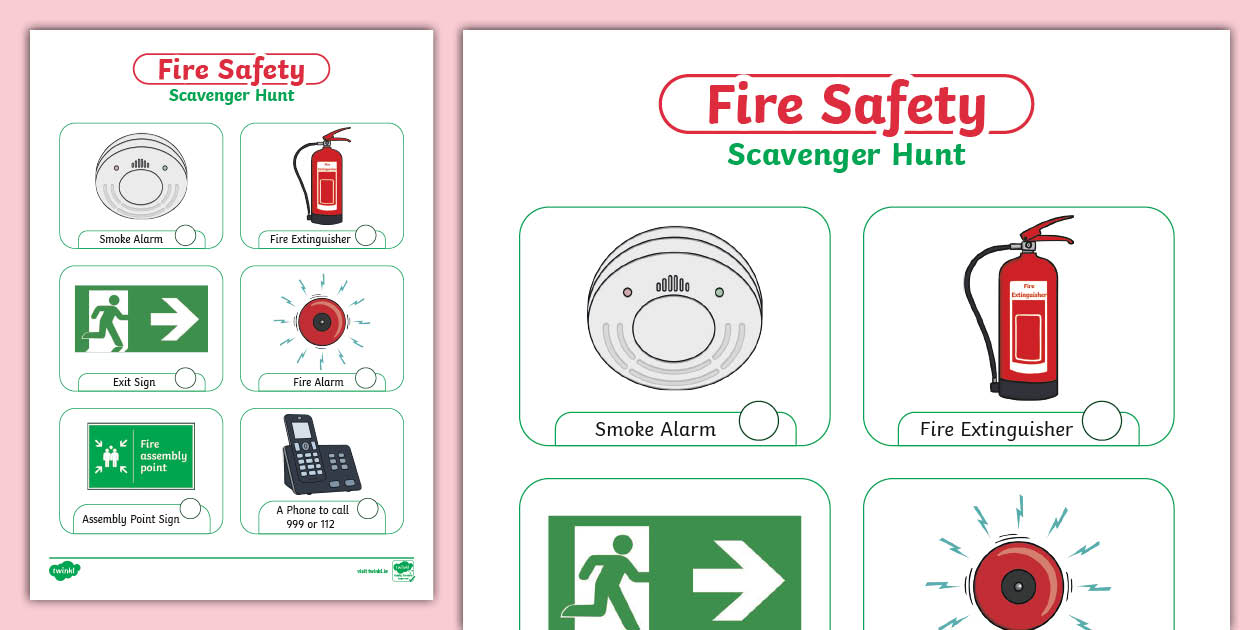 Fire Safety Scavenger Hunt (teacher made) - Twinkl