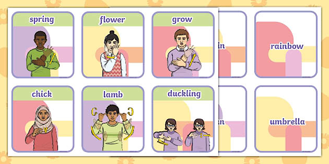 SEND: BSL Spring Matching Card Game (teacher made) - Twinkl