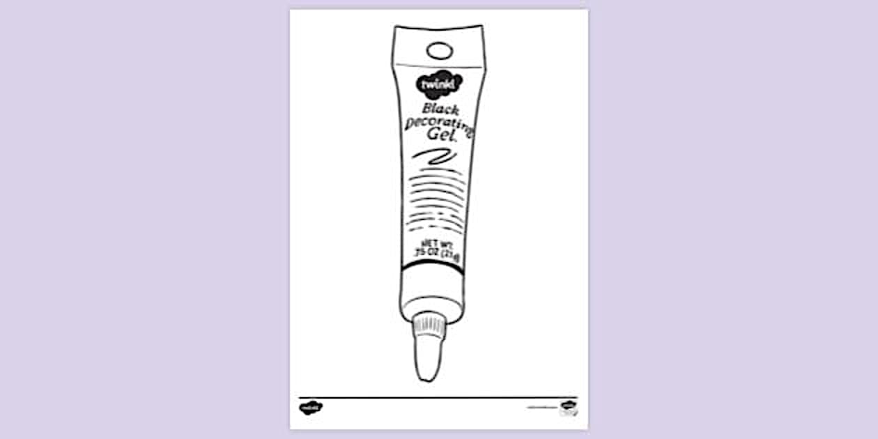Black Decorating Gel Colouring | Colouring Sheets - Twinkl