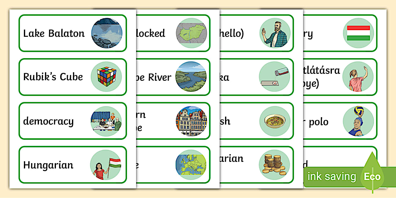 Hungary Vocabulary Word Cards (Teacher-Made) - Twinkl