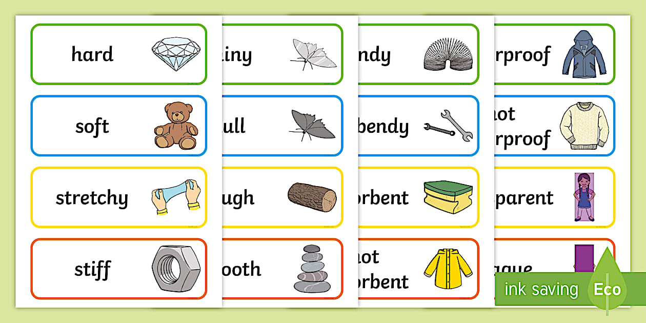 KS1 Everyday Materials Property Word Cards - Twinkl