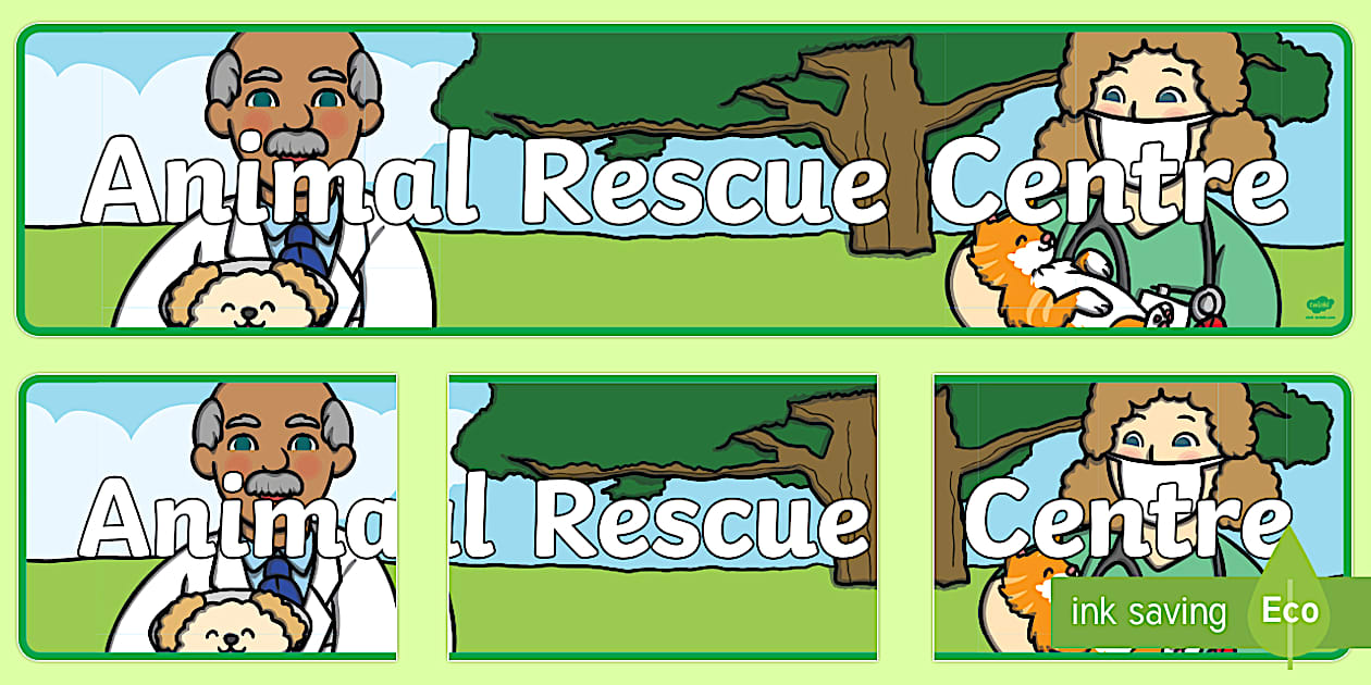 Editable Animal Rescue Centre Role Play Display Banner