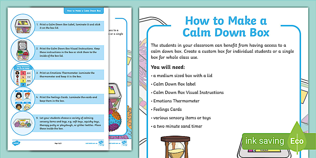 How to Make a Calm Down Box (teacher made) - Twinkl