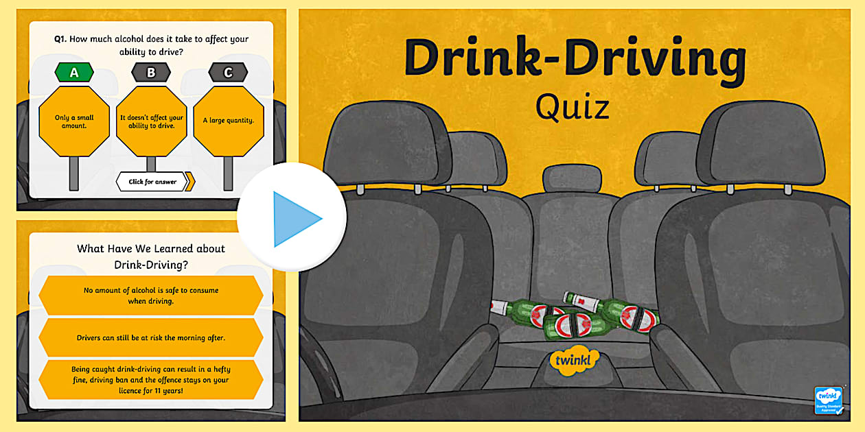 CfE Second Level Drink Driving Quiz PowerPoint - Twinkl
