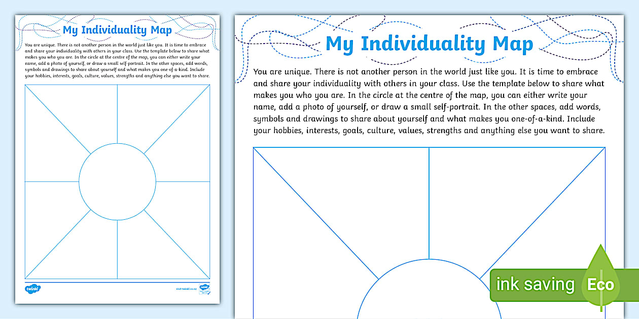 Individuality Map Template (teacher made) - Twinkl