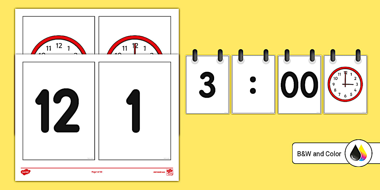 Clock Flip Cards for Circle Time/Calendar (teacher made)