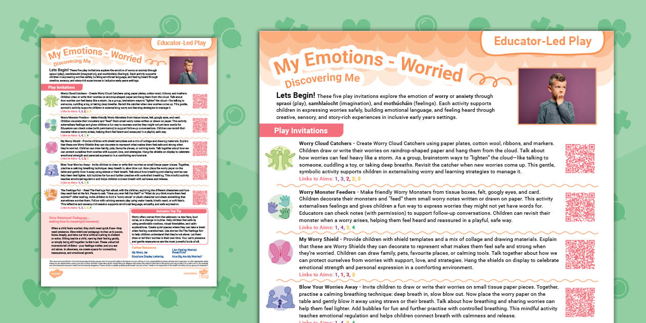 Discovering Me - My Emotions - Worried (teacher made)