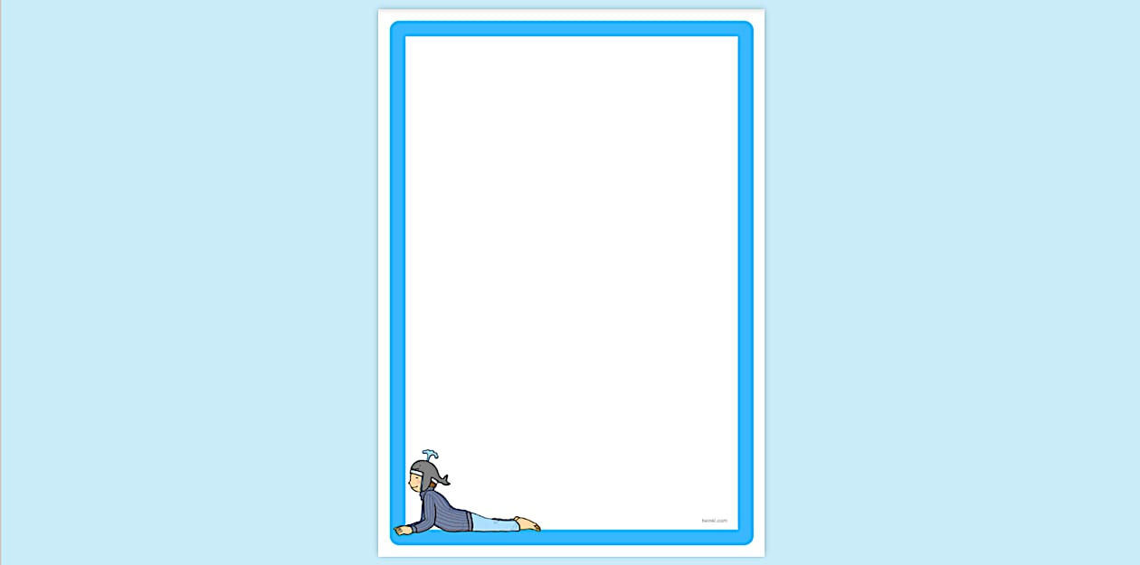 Simple Blank Whale Pose Page Border | Page Borders | Twinkl