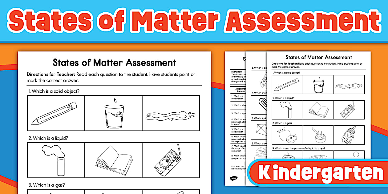 Kindergarten States of Matter Assessment