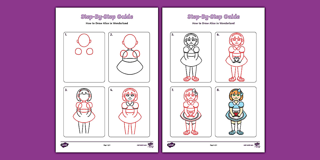 How to Draw Alice in Wonderland Activity (teacher made)