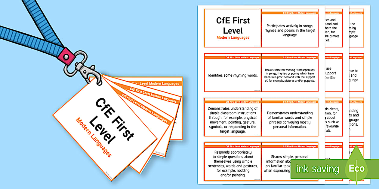 CfE First Level Modern Languages Lanyard-Sized Benchmarks