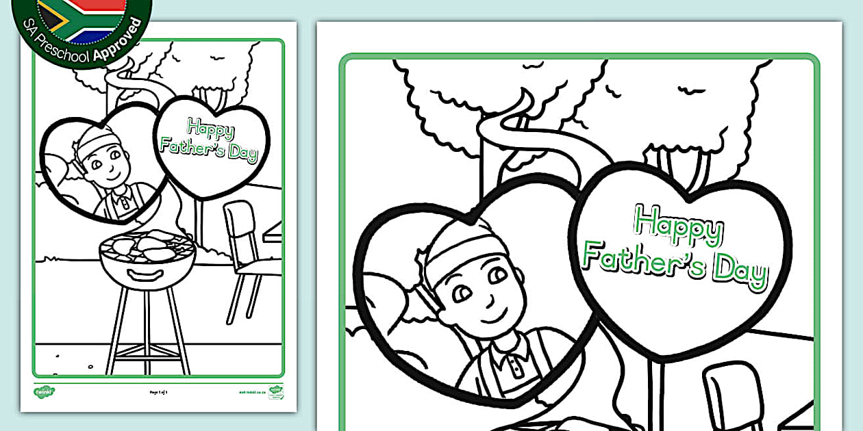 Preschool: Father's Day-Braai Colouring (teacher made)