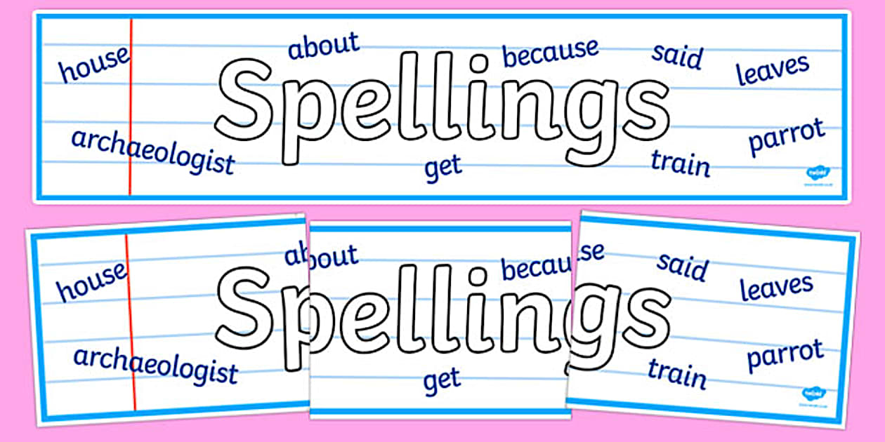 Spellings Display Banner (teacher made) - Twinkl