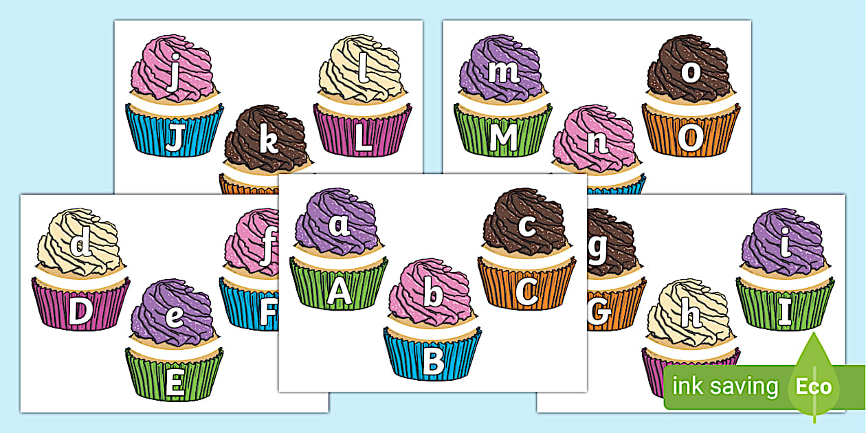 Cursive Cupcake Upper and Lower Case Matching Activity