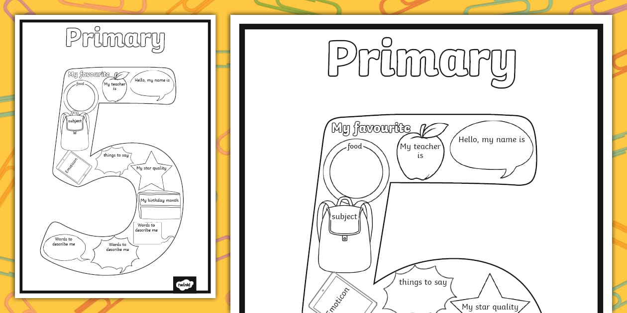 Back-to-School Primary 5 Doodle Activity Sheet - Twinkl