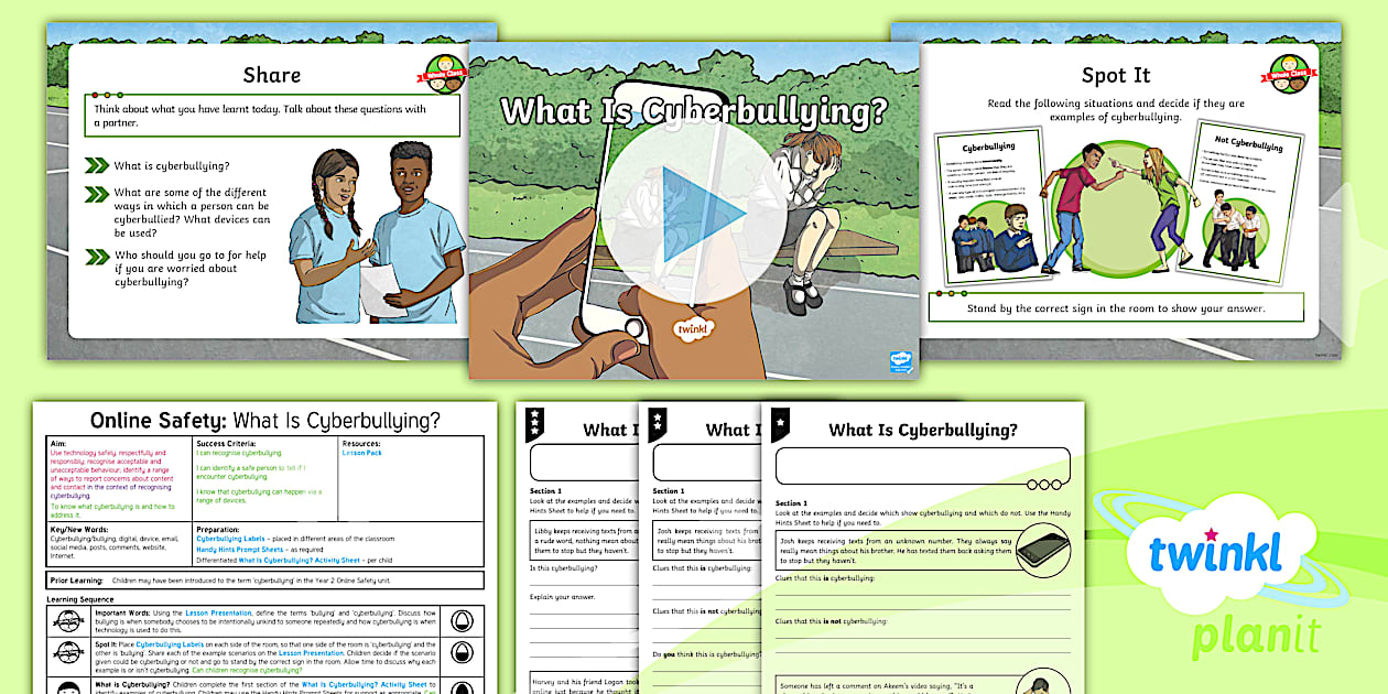 Cyberbullying Lesson: What Is Cyberbullying? Year 3 Pack 1