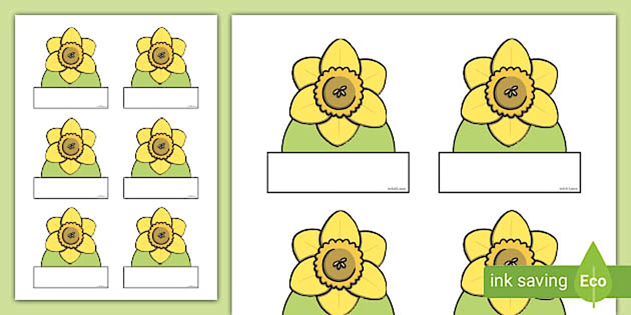 Teacher-made Editable Daffodil Self-Registration Labels