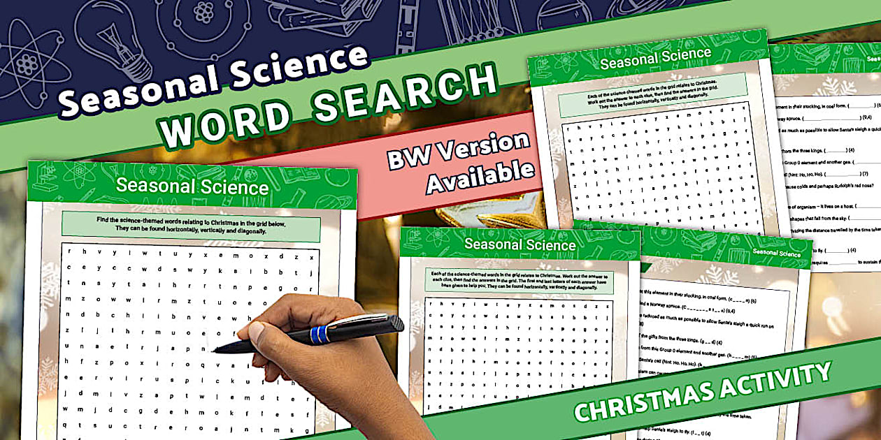Seasonal Science Christmas Word Search