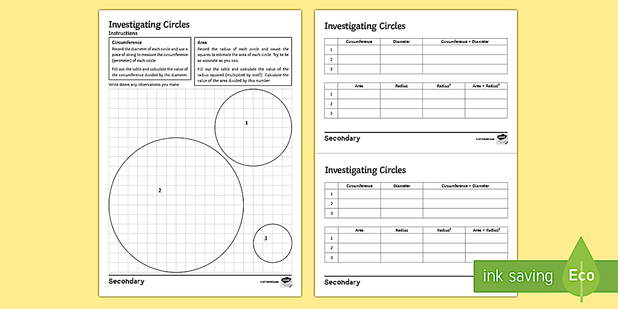 Discovering Pi Worksheet (teacher made) - Twinkl