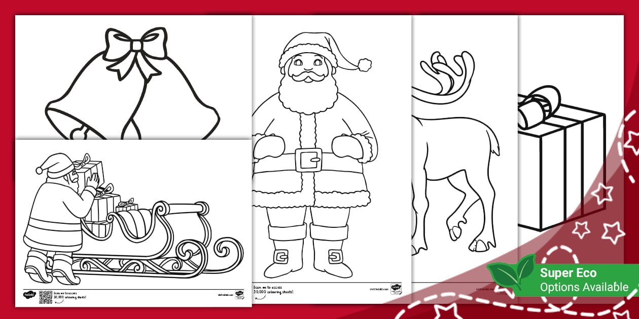 Christmas Colouring Sheets for Toddlers (Teacher-Made)