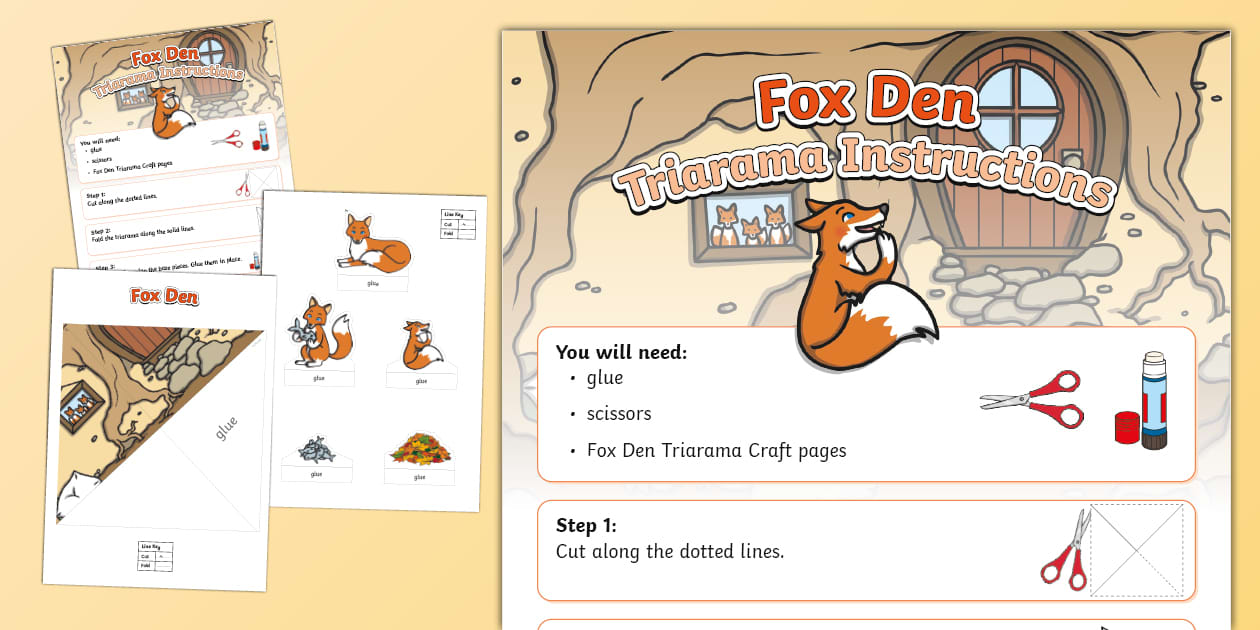 Fox Den Triarama Craft - Twinkl Art Cutting (teacher made)