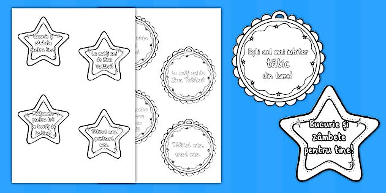 Mesaje de Ziua Tatălui – Materiale decupabile - Twinkl