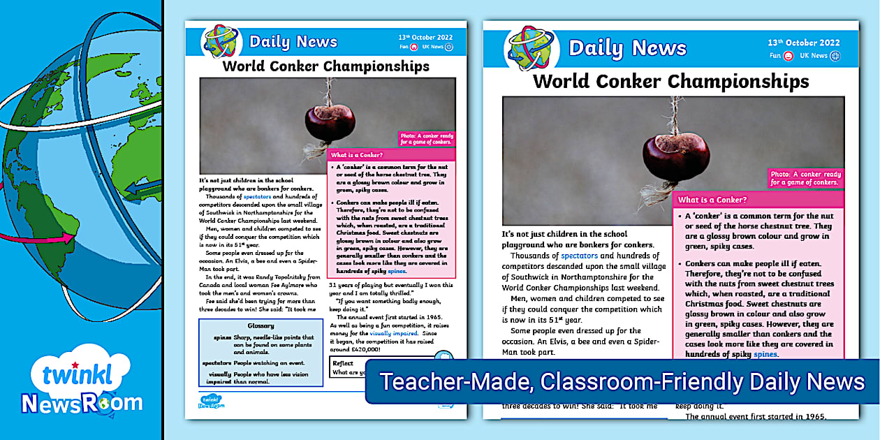 World Conker Championships - Daily NewsRoom Story (ages 7-9)