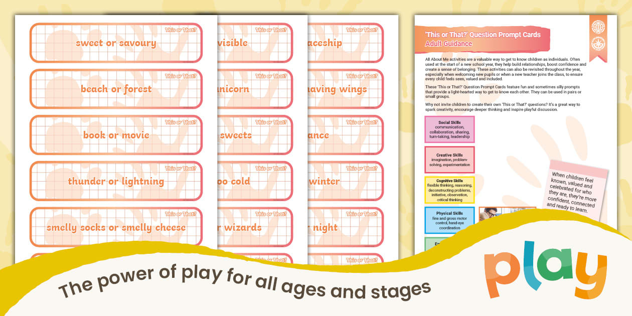 'This or That?' Question Prompt Cards (teacher made)