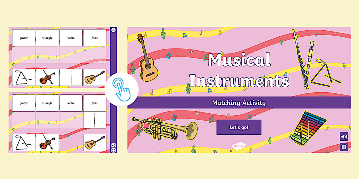 👉 Instruments Interactive Matching Pairs Game - Twinkl
