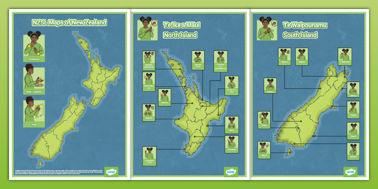 Trilingual Maps of New Zealand (teacher made) - Twinkl