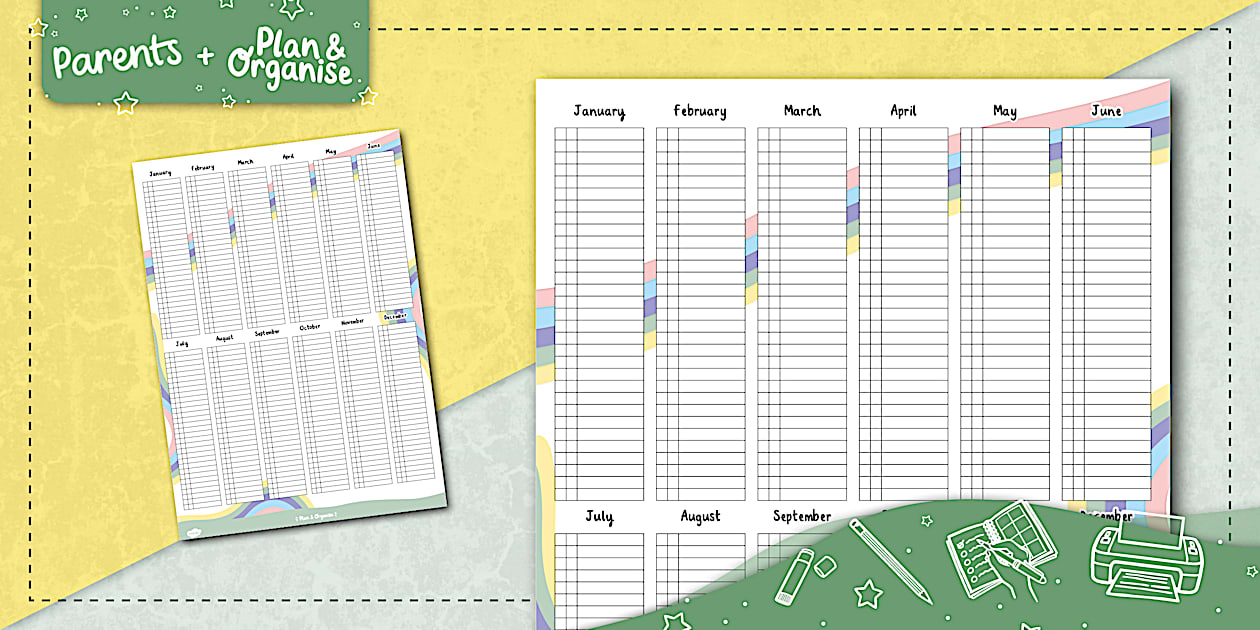 Full Year Calendar | Maternity Leave Planner (teacher made)