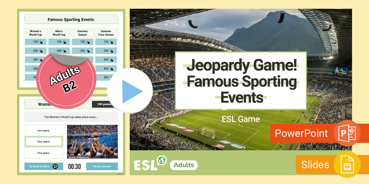 ESL Jeopardy Game! Famous Sporting Events [Adults, B2]