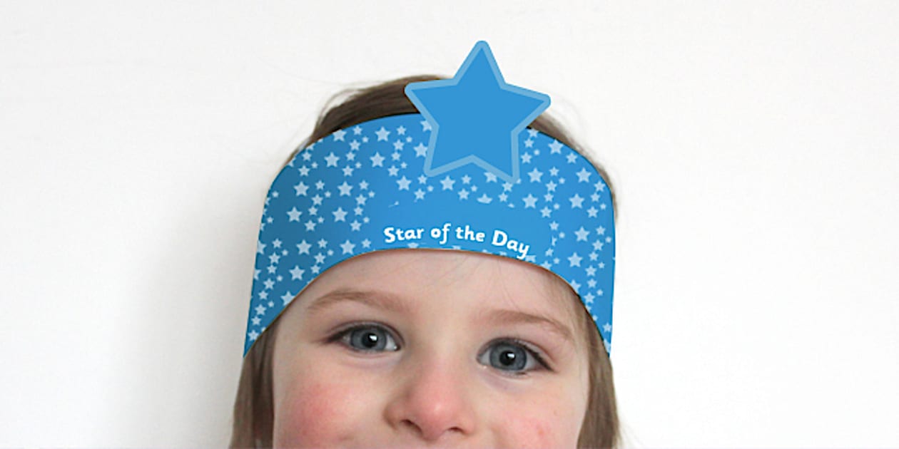 Black and White Star of the Day Award Headbands - Twinkl