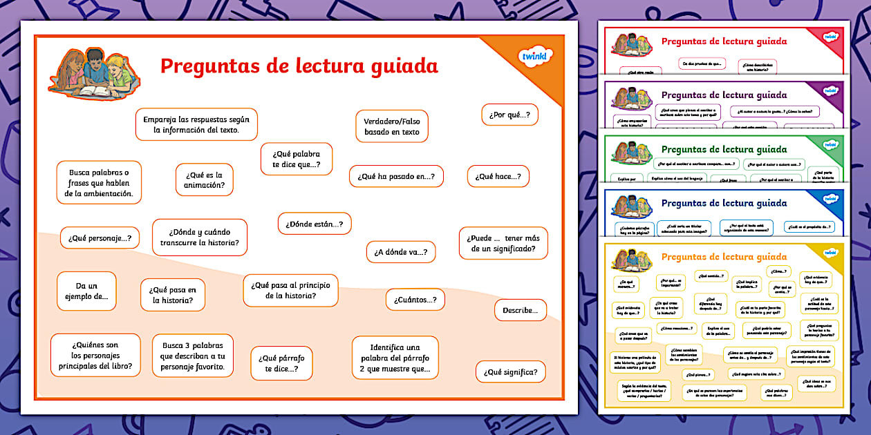 Tapices: Preguntas de lectura guiada (Hecho por educadores)