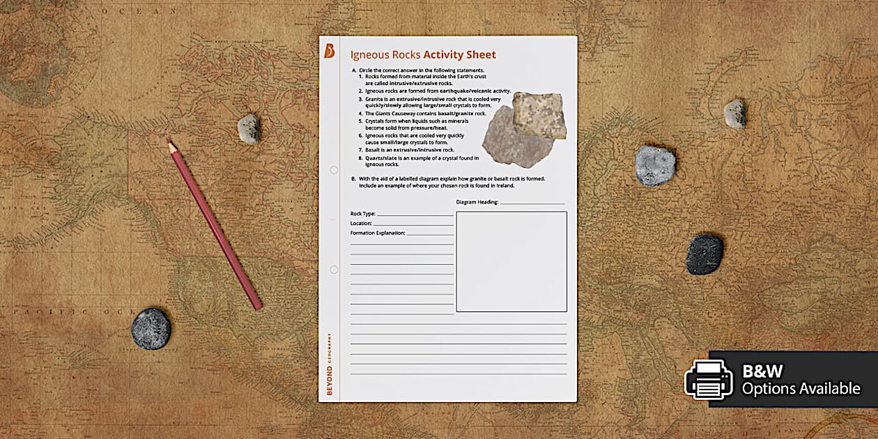 Igneous Rocks Activity Sheet | Geography | Junior Cycle