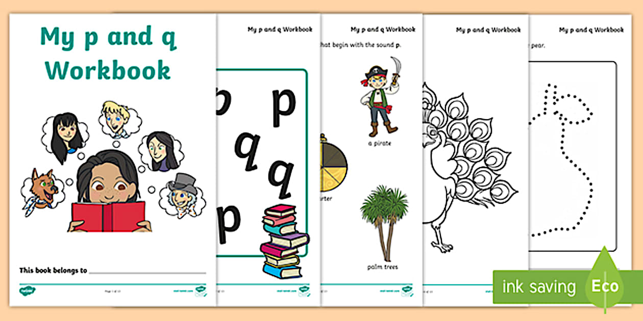 My 'p' and 'q' Workbook (teacher made) - Twinkl