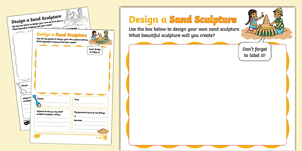 * NEW * Design a Sand Sculpture Worksheet (teacher made)