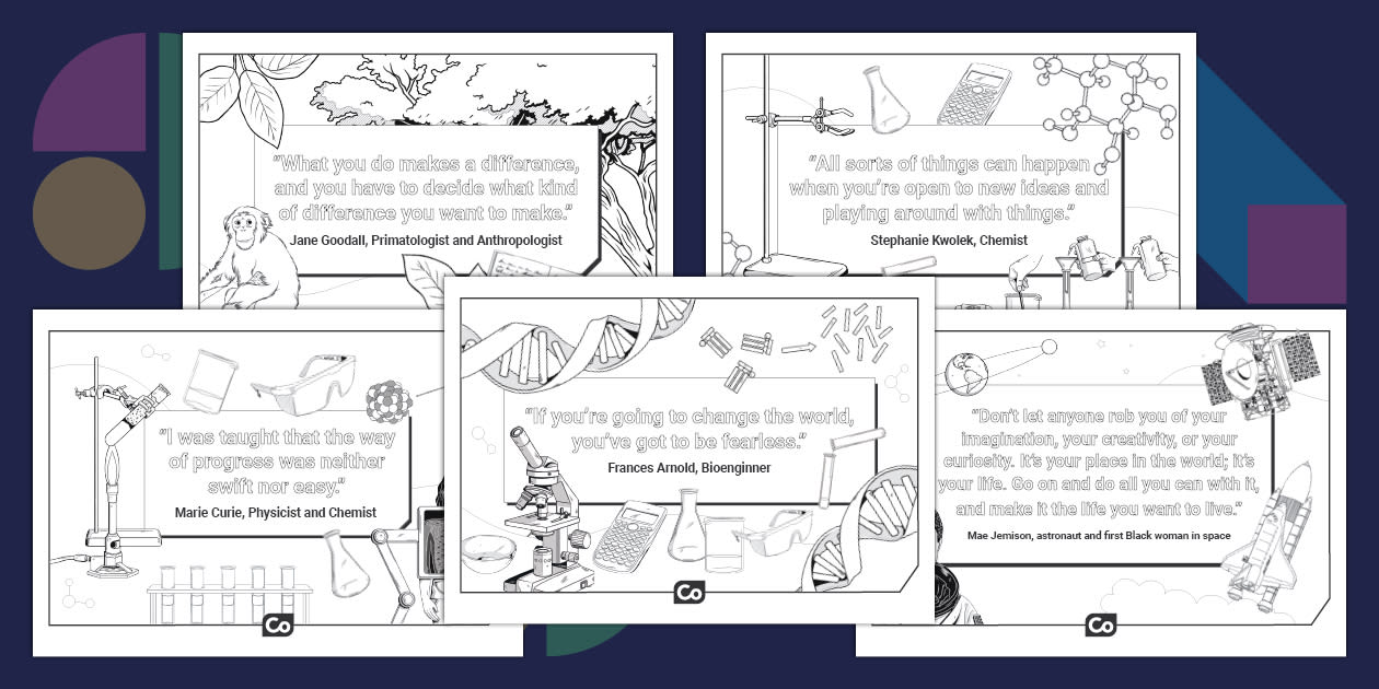Women in STEM: Quotation Display Doodles - Twinkl