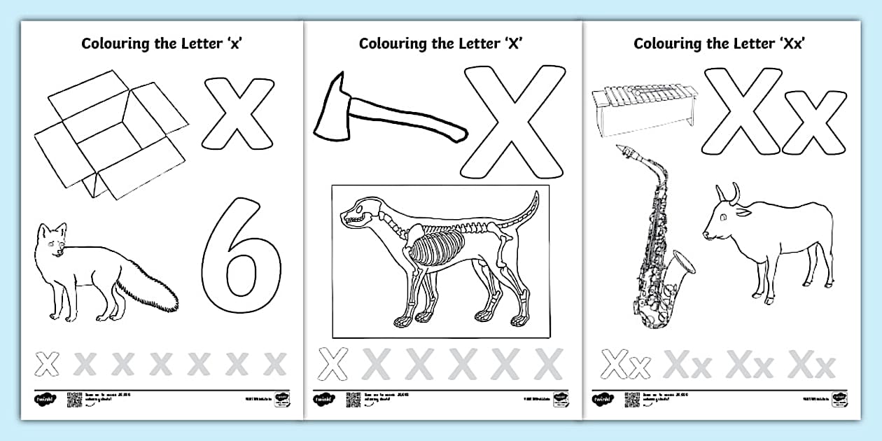Letter X Colouring Pages (teacher made) - Twinkl