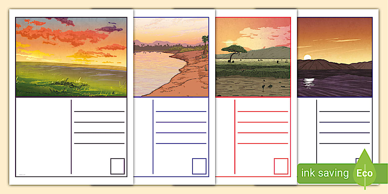 Sunset Postcards | Twinkl | KS1 | Stationery | Sunsets