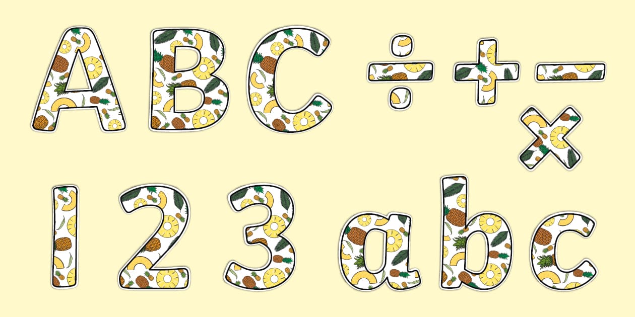 Pineapple Themed A4 Display Lettering (teacher made)